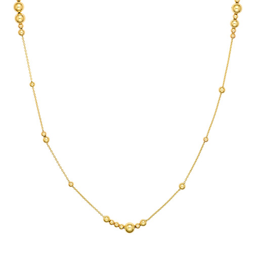 Long and Lovely Alternating Beaded Necklace - Midas Chain