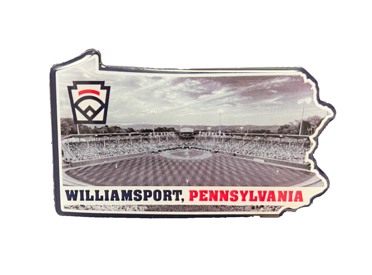 State of PA Keystone Emblem Wood Magnet - Little League Official Store