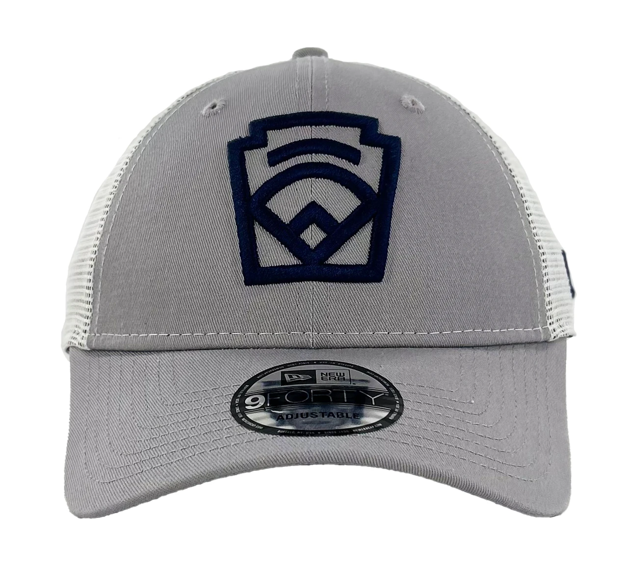 New Era 9Forty Gray Trucker Navy Keystone Logo Adjustable Cap - Little ...