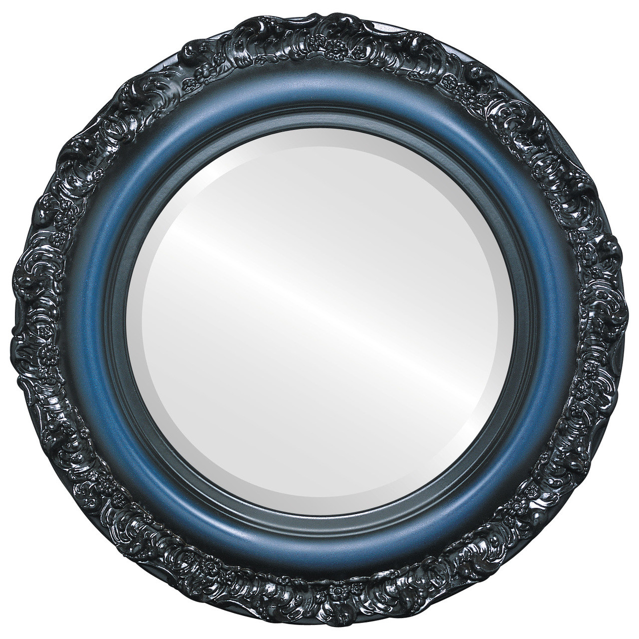 Contemporary Blue Round Mirrors from $97 | Free Shipping