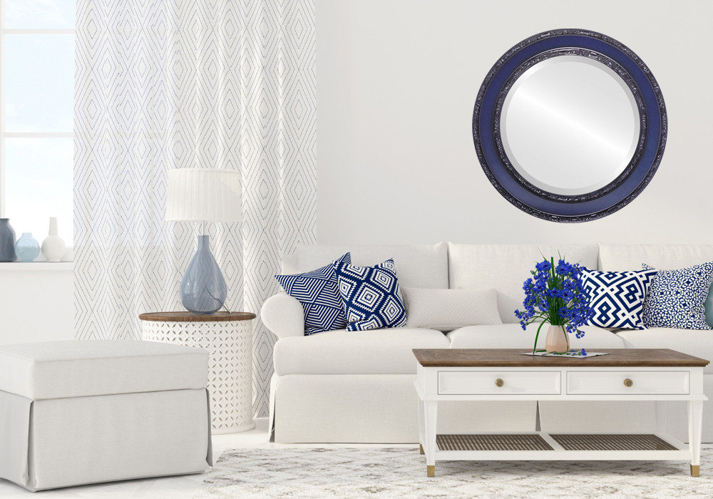 Decorative Blue Round Mirrors from $127 | Free Shipping