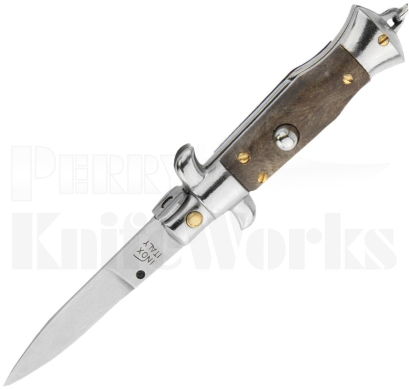 SKM 2.75" Italian Stiletto Keychain Automatic Knife Sim Wood l For Sale!