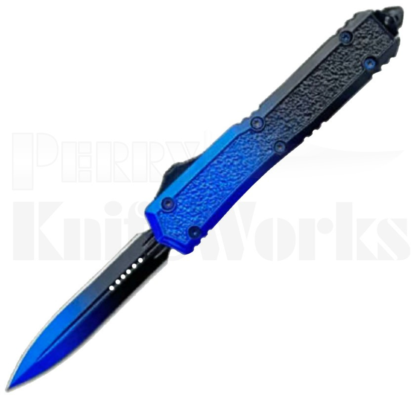 Delta Force OTF Automatic Knife Black/Red l Black & Blue Blade