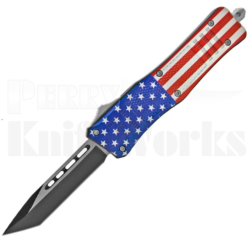 Delta Force American Flag D/A OTF Knife l 3.2" Two-Tone Tanto