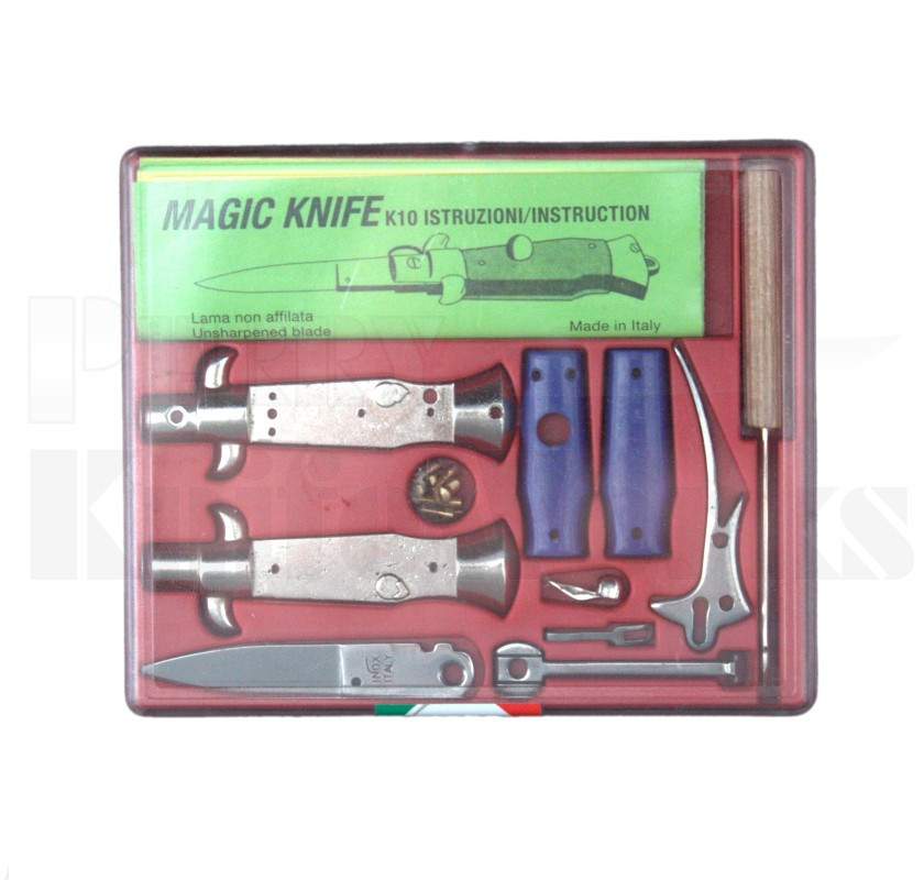 SKM 4" Italian Stiletto Automatic Knife Kit Blue l Perry Knifeworks