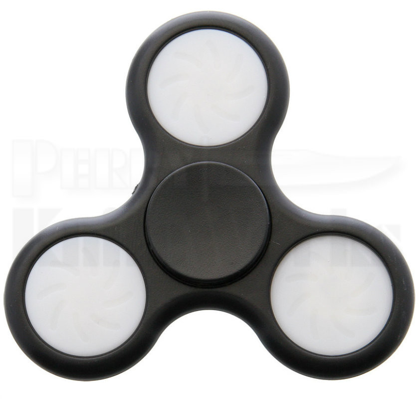 Novelty Cutlery LED Tri-Prong Fidget Spinner Black NV298 l Perry Knife..