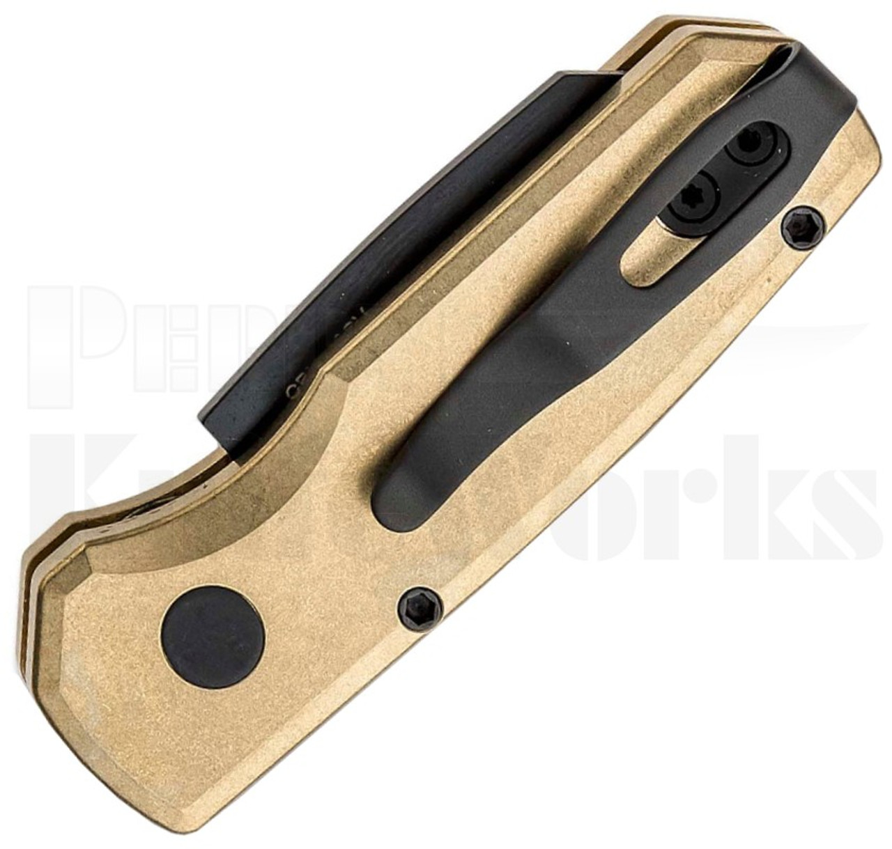 Pro Tech Runt 5 Black Reverse Tanto Automatic Knife Bronze