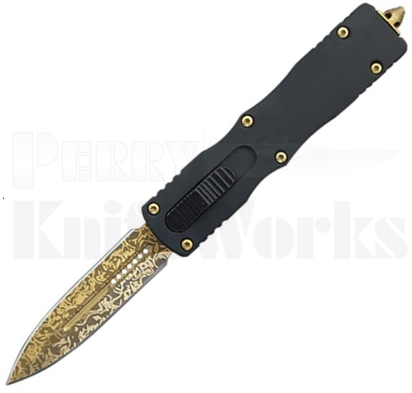 Delta Force Automatic OTF Knife l Gold Damascus Blade