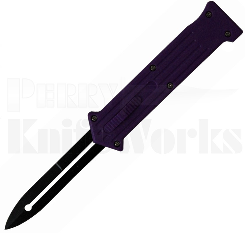 Joker OTF Dagger Automatic Knife Purple l 3.25" Black Blade