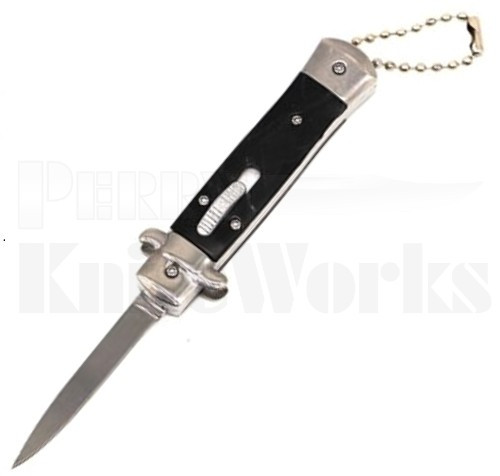 Italian Style 5" Mini Black Swirl Stiletto OTF Automatic Knife