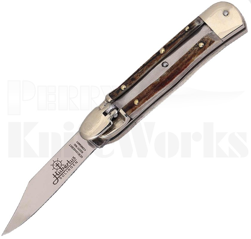 Hubertus Springer 5.75" Leverlock Automatic Knife Stag