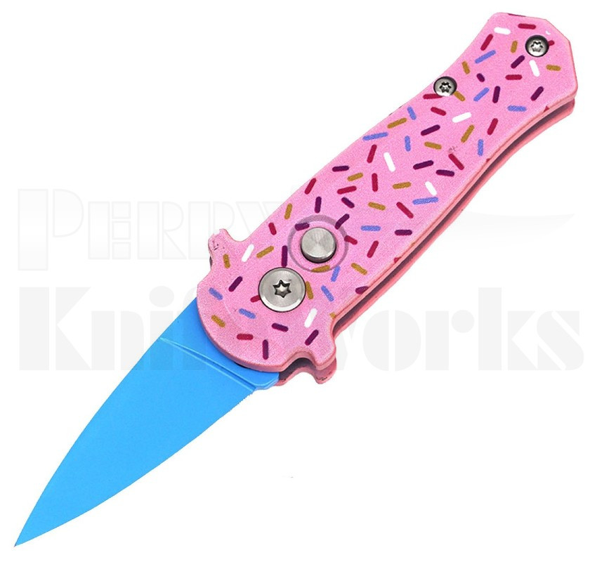 Delta Force Automatic Knife Pink Sprinkles l CA Legal!