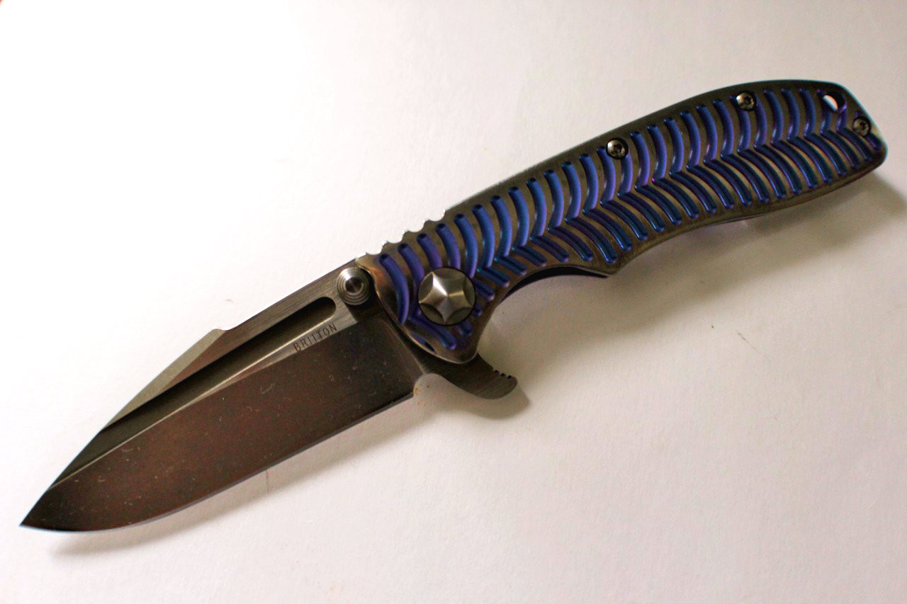 Tim Britton Knives Custom T-10 Flipper Knife Purple Titanium ...