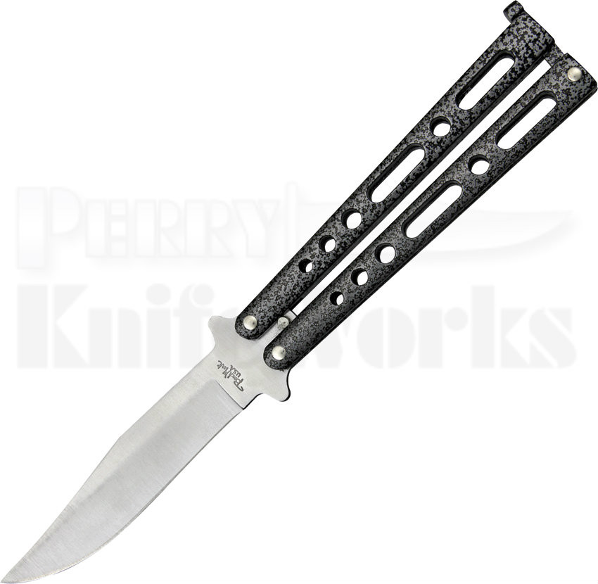Benchmark Silver & Black Speckle Balisong Butterfly Knife (Satin ...