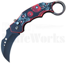 Delta Force Carbon Fiber Automatic Karambit Knife l Black Blade
