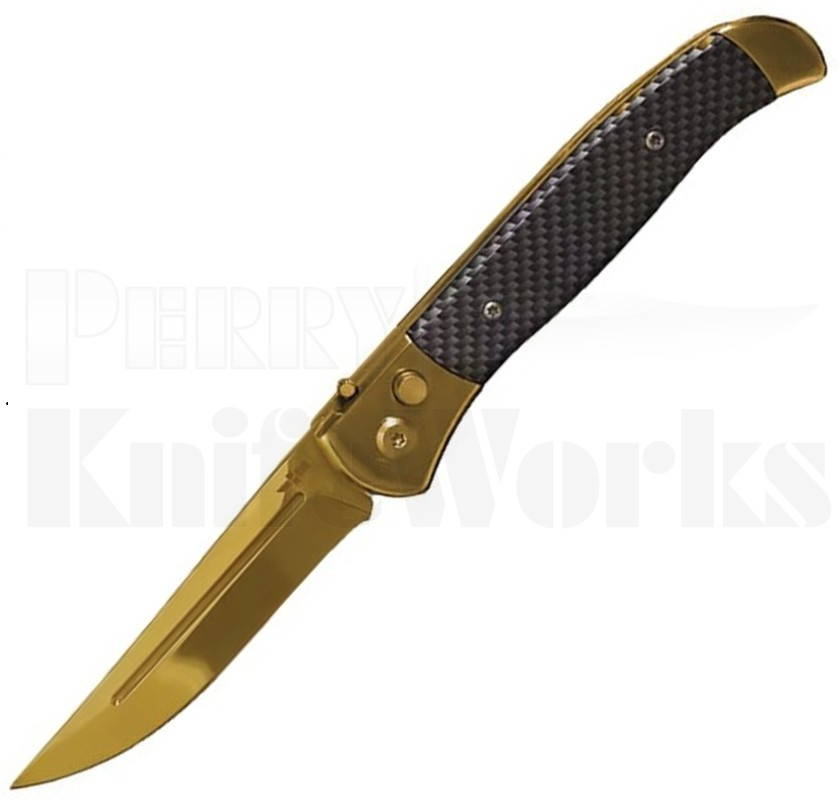Armed Force Tactical Carbon Fiber Automatic Knife Gold