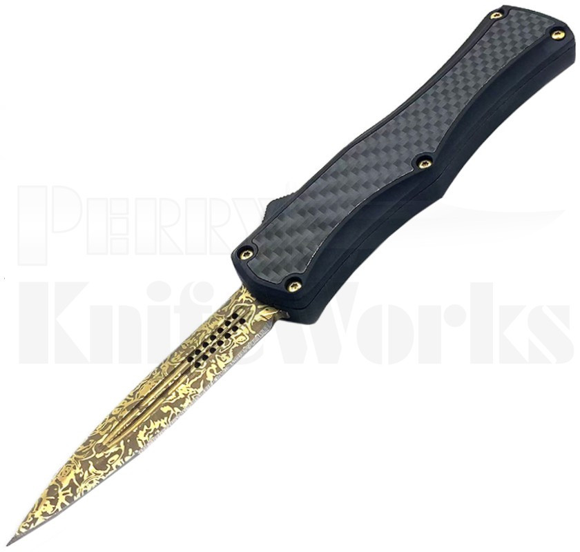 Delta Force Carbon Fiber Automatic OTF Knife l Gold Blade