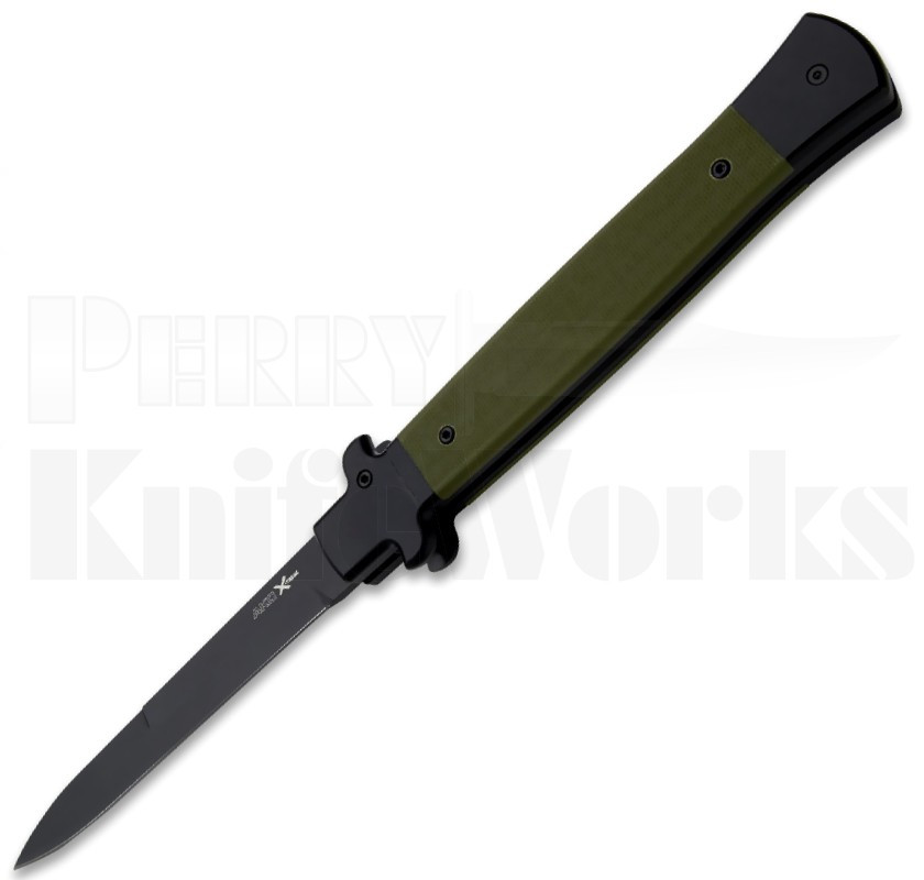 AKC X-treme Shadow 11" Automatic Knife Green l Black Blade