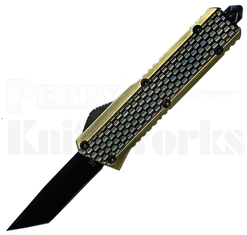 Delta Force Elite Model-B Automatic Knife Brass l 1.9" Tanto Blade