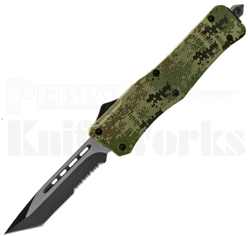 Delta Force Digital Camo D/A OTF Knife l Tanto Serrated