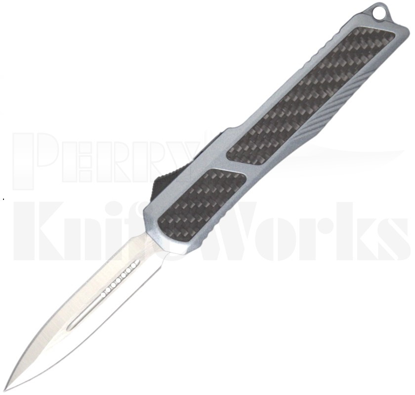 US Tactical Gray OTF Dagger Automatic Knife Carbon Fiber