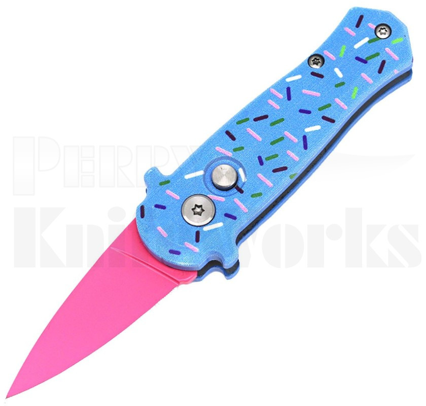 Delta Force Automatic Knife Blue Sprinkles l CA Legal!