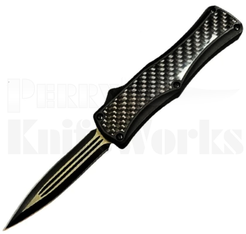 Delta Force Carbon Fiber Automatic OTF Knife l Two-Tone Blade