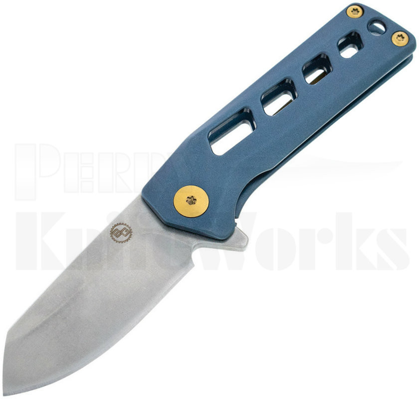 StatGear Slinger EDC Framelock Flipper Knife Blue l Perry Knifeworks