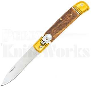 Milano 8" Lever Lock Automatic Knife Genuine Stag