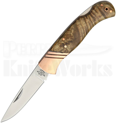 Old Forge Copper Grooved Bolster Lockback Knife (Satin) - Perry Knifeworks