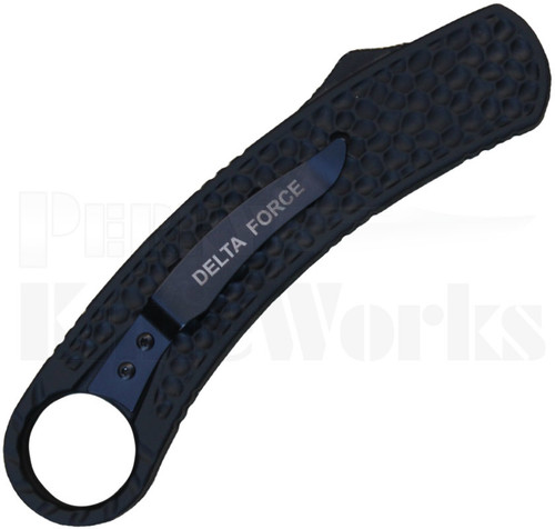 Delta Force Automatic D/A OTF Karambit Knife l Black Stonewash Blade