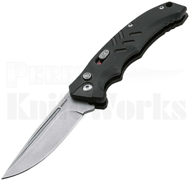 Boker Plus Intention II Automatic Knife Black l 3.25" Stonewash
