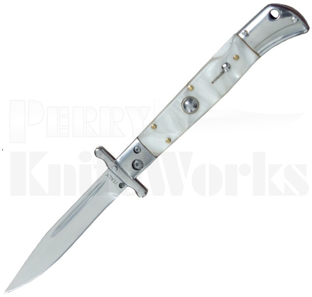 Italian Style 9" Roma Swinguard Pearlex Knife l Dual Bolster