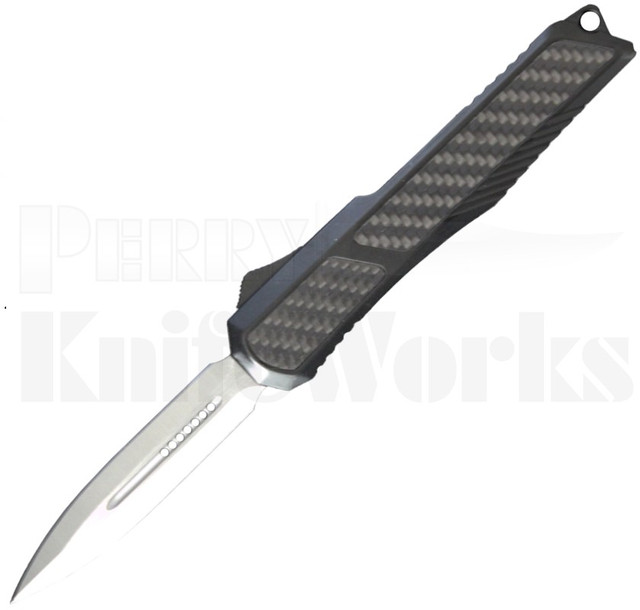 US Tactical OTF Dagger Automatic Knife Carbon Fiber Black
