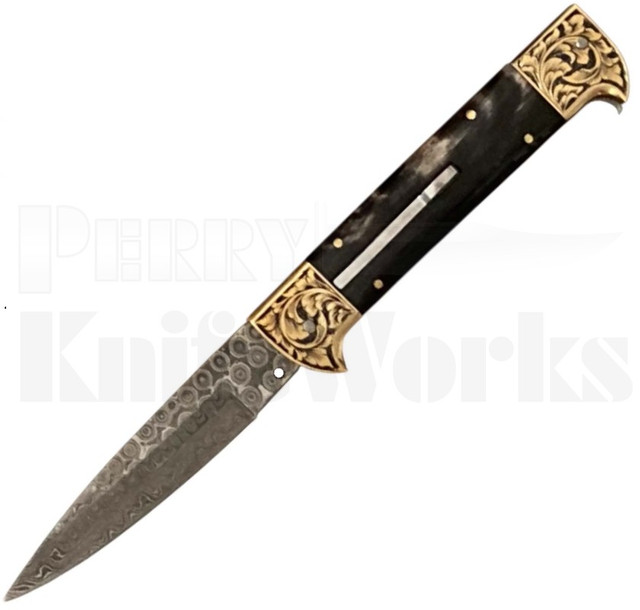 Samir Ahmad 9" Buffalo Horn Leverlock Automatic Knife