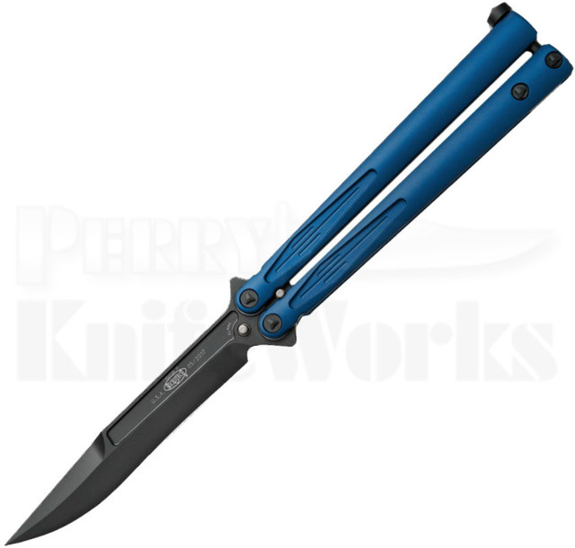 Microtech Tachyon III Blue Butterfly Knife Blue 173-1DLCBL for Sale