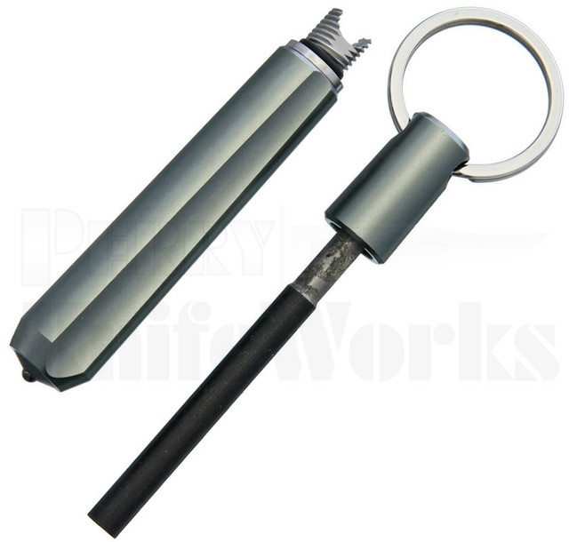 Real Steel Glass Breaker w/Fire Starter - Gray l Perry Knife Works