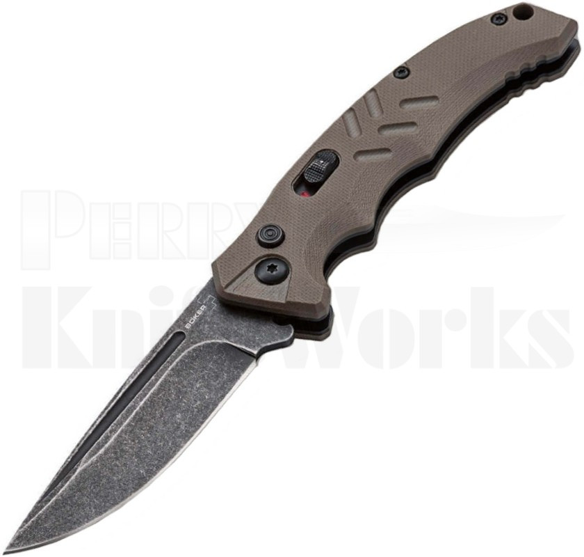 Boker Plus Intention II Automatic Knife Coyote l 3.25" Dark Stonewash