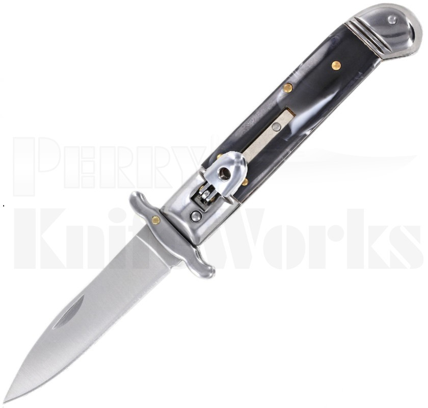 Milano 8" Leverlock Swinguard Automatic Knife Black Swirl