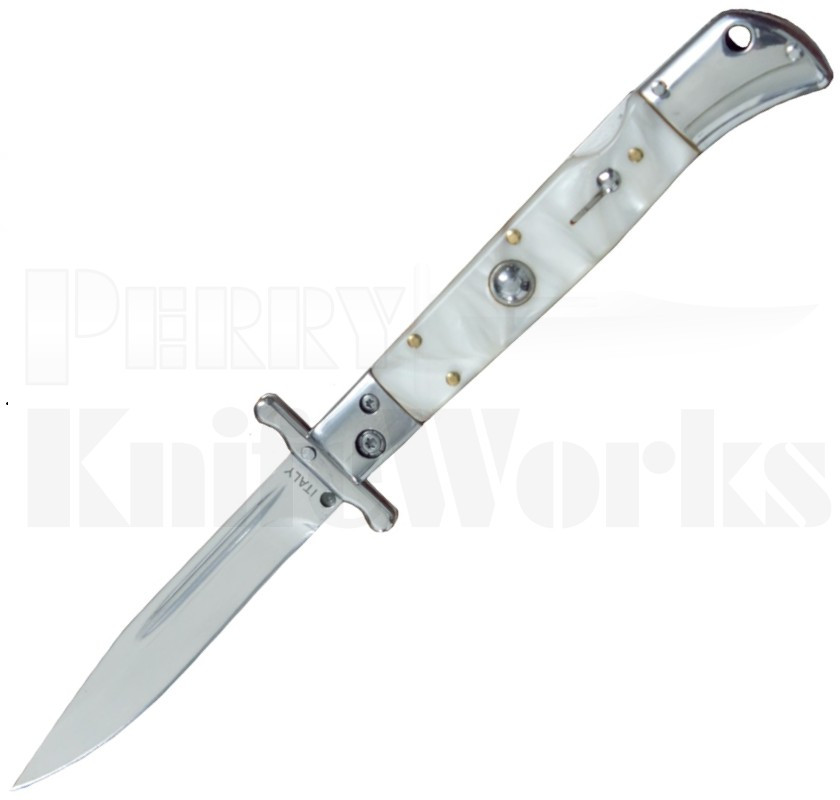 Italian Style 9" Roma Swinguard Pearlex Knife l Dual Bolster