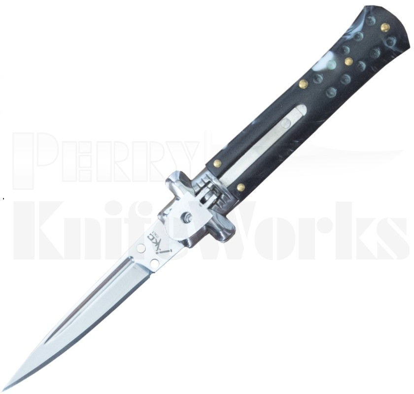 Milano 8" Leverlock Automatic Knife Black Marble
