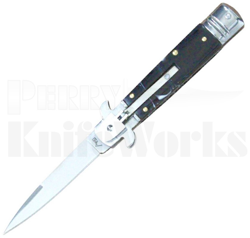 Italian Style 8" Leverlock Automatic Knife Black Swirl