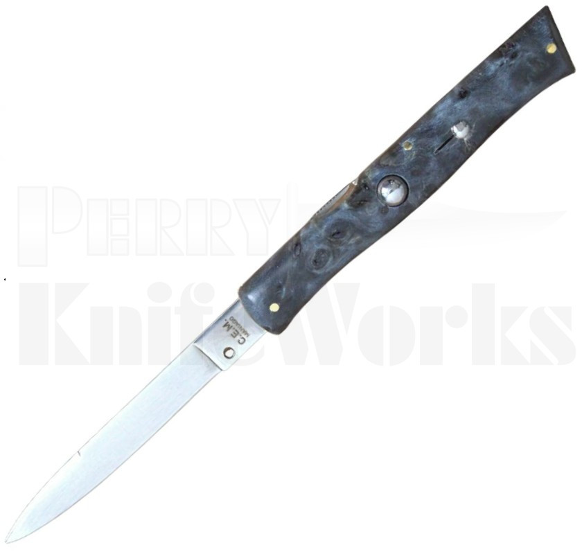 CEM Cutlery 8" Blue Briarwood Stiletto Automatic Knife