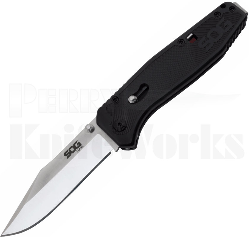 SOG Flare Assisted Opening Knife Black FLA1001-CP l Perry Knife..