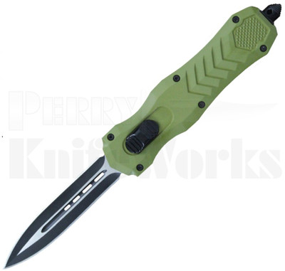 Delta Force HD OTF Automatic Dagger Knife Green l 2-Tone Blade