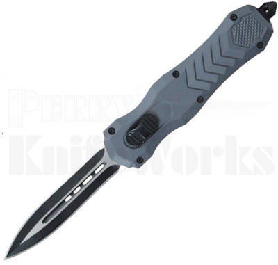 Delta Force HD OTF Automatic Dagger Knife Gray l 2-Tone Blade