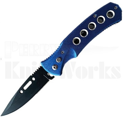 Delta Force Heavy Duty Automatic Knife Blue l Black Blade