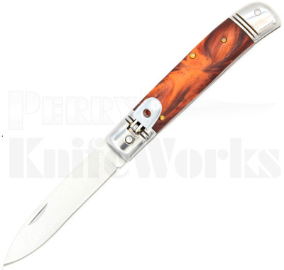 Milano 8" Lever Lock Automatic Knife Orange Pearl