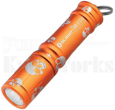Olight I3E EOS Keychain Flashlight Orange Skull l 90 Lumens
