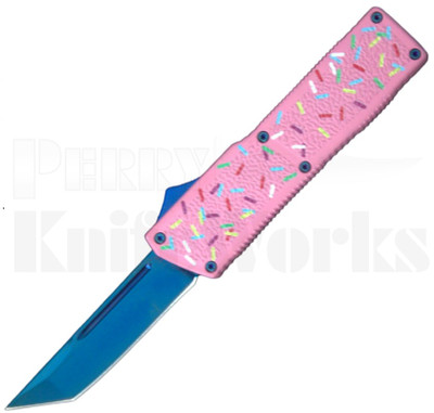 Lightning Elite Pink Sprinkles OTF Automatic Knife l Blue Tanto